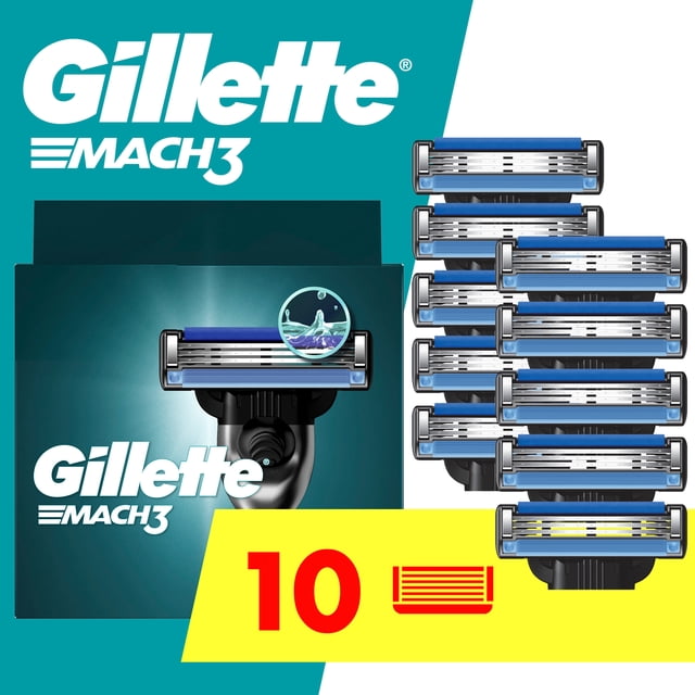 Gillette Mach3 Men's DuraComfort Razor Blades, 10 Refills, Up to 15 ...