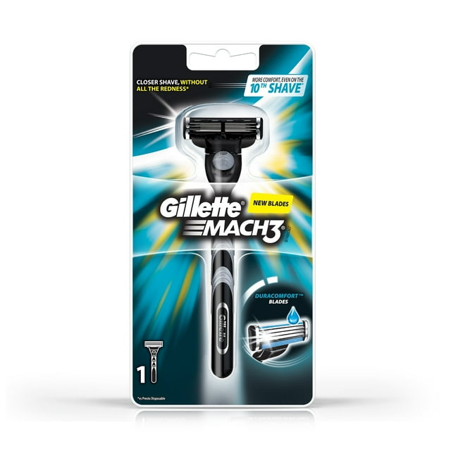Gillette Mach3 Men's Razor Handle with Shaver Refill and Shaving Blades ...
