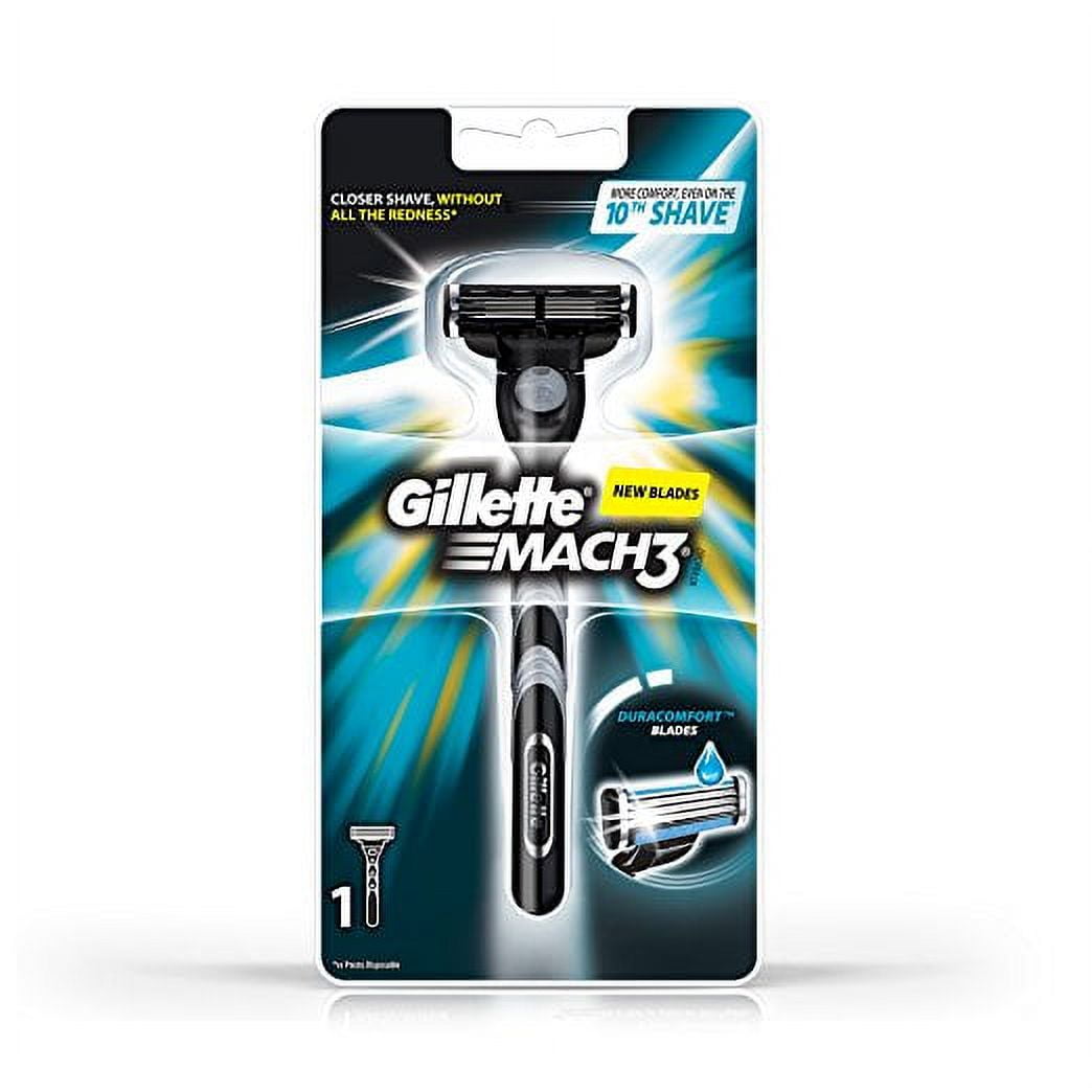 Gillette Mach3 Razor Handle, Manual Mens Razor with 3 DuraComfort ...