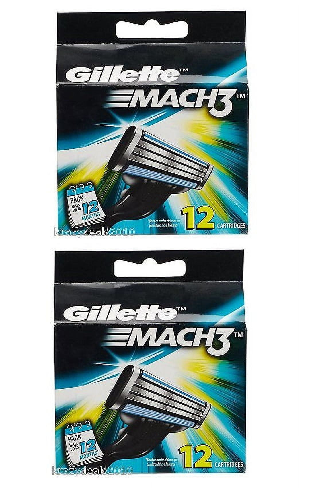 Gillette Mach3 Refill Cartridges, 12 Ct. (Pack of 2) - Walmart.com