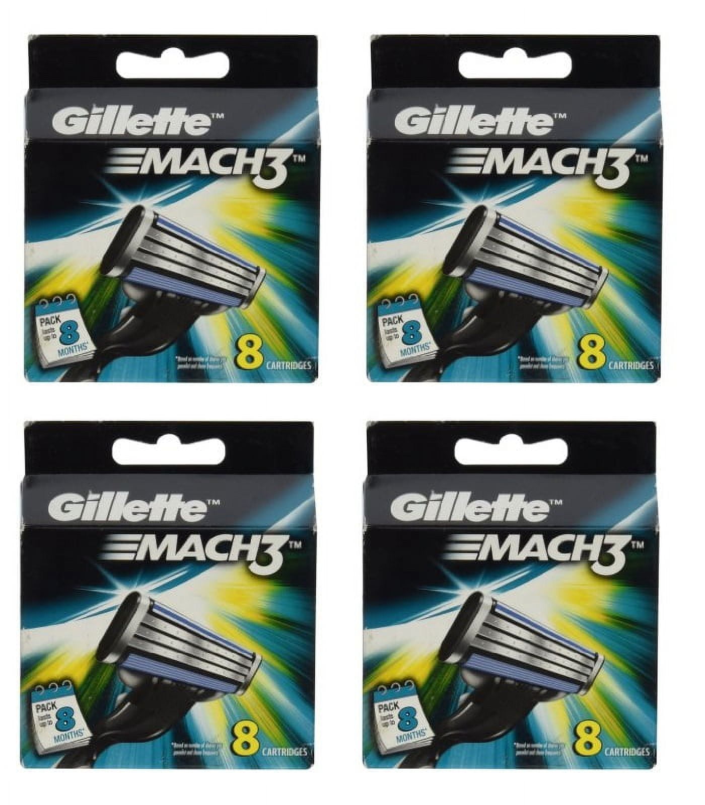 Gillette Mach3 Razor Refill Cartridges with Skin Guard, 8 Count (Pack ...