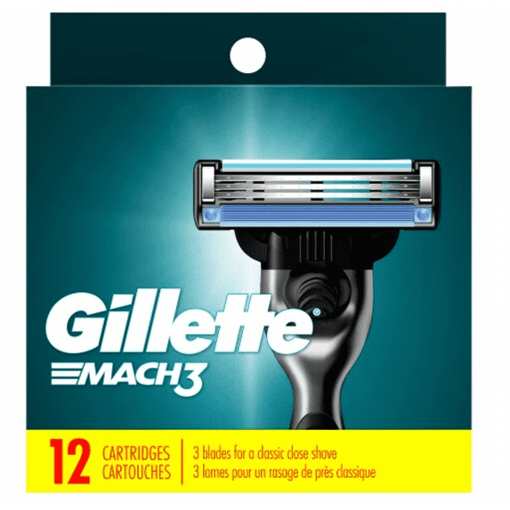 Gillette Mach3 Refill Razor Blade Cartridges, 12 Count + Beyond ...