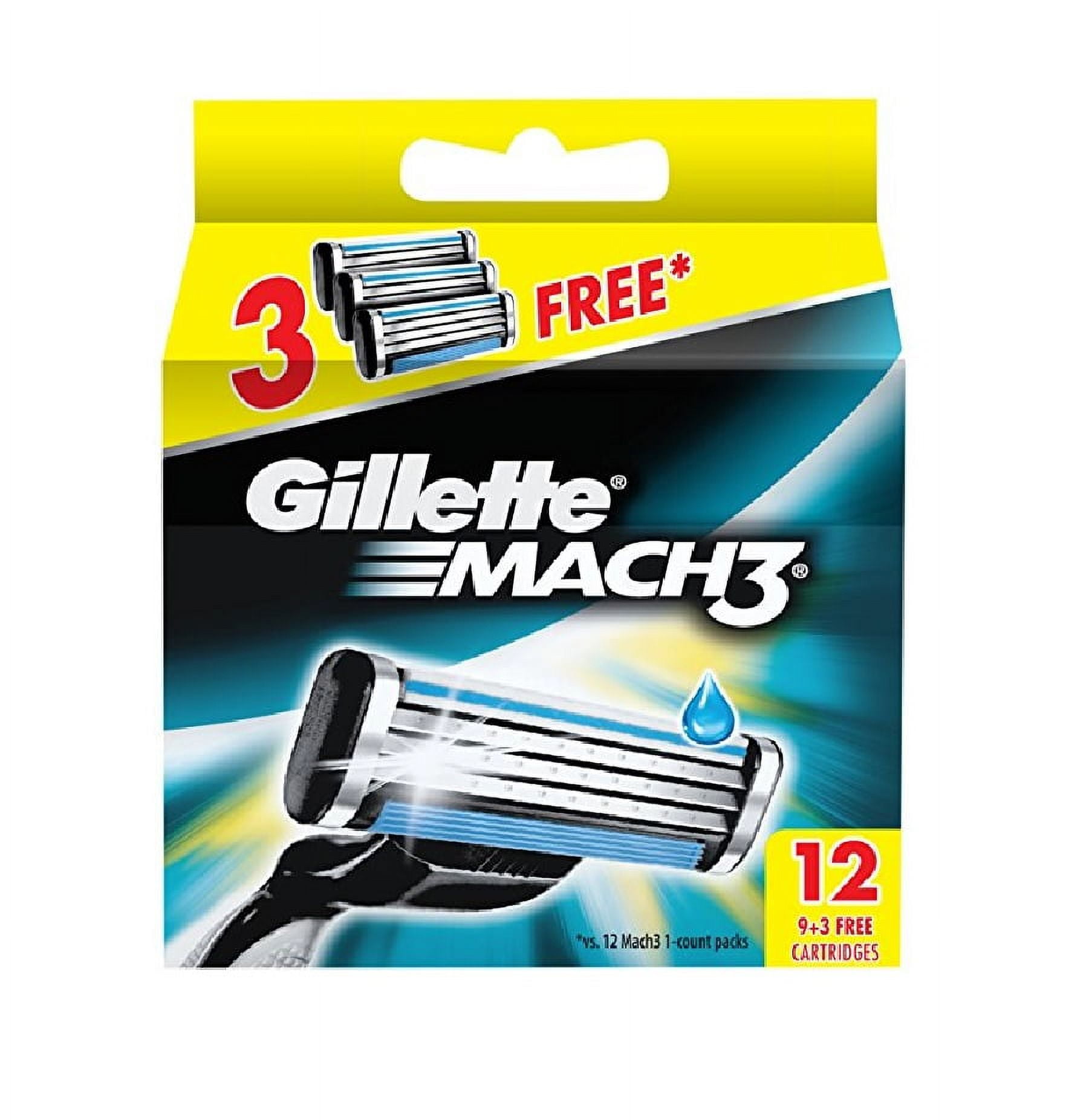 Gillette Mach3 Refill Razor Blade Cartridges, 12 Count + Beyond ...