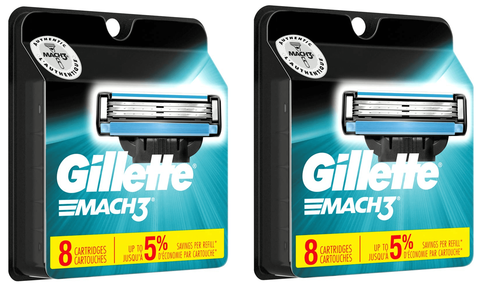 Gillette Mach3 Refill Razor Blade Cartridges 16 Count (8x2), Compatible ...