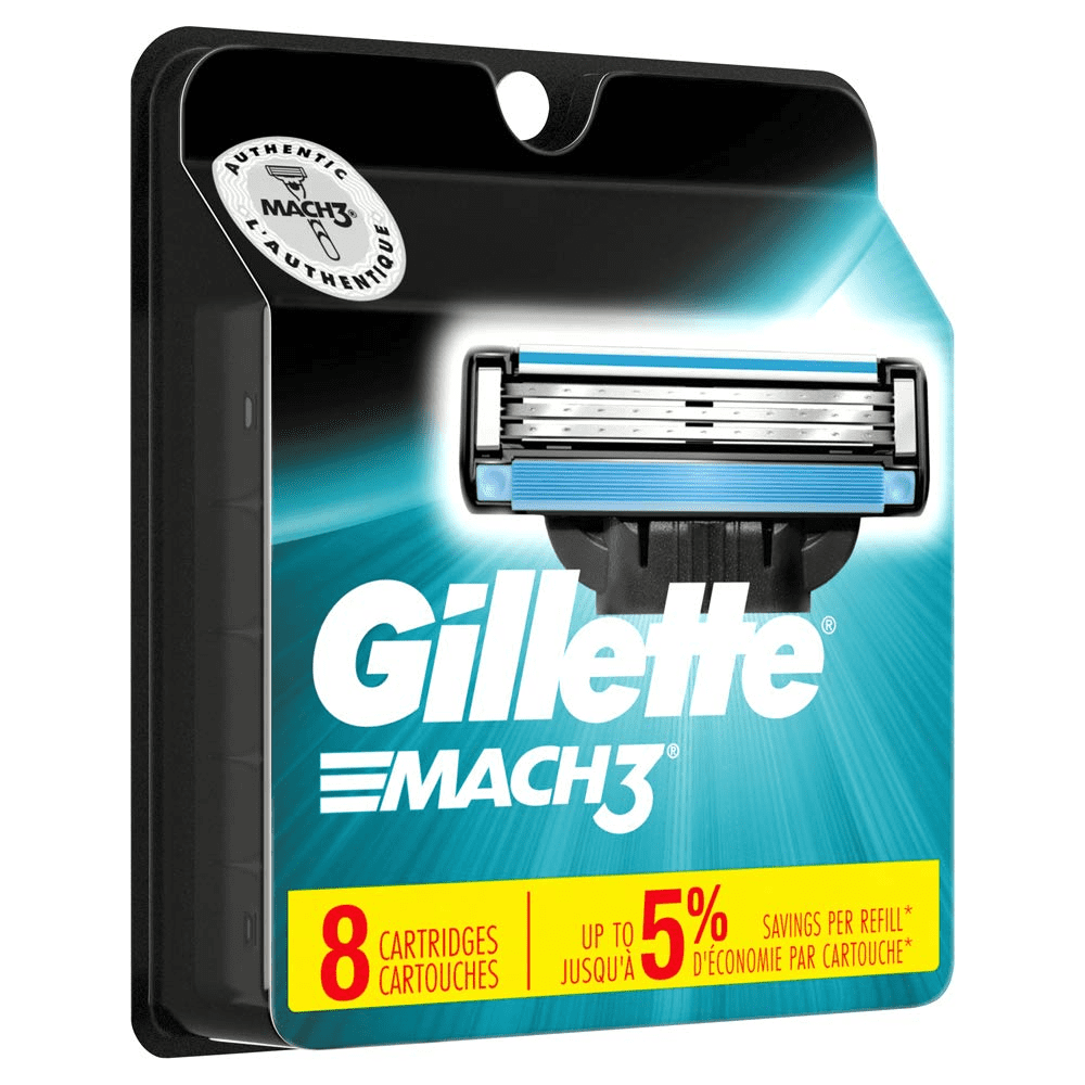Gillette Mach3 Razor Blade Refills, 2 Count Per Pack, Lubrication Strip ...
