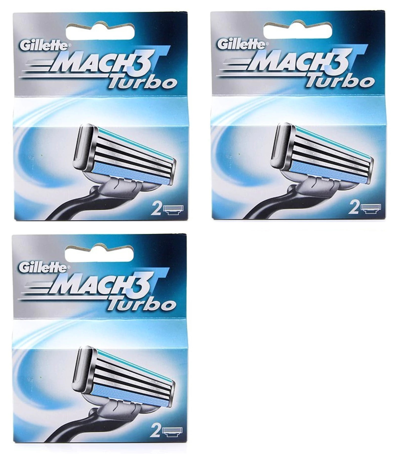 Gillette Mach3 Turbo Refill Blade Cartridges, 6 Count - Walmart ...