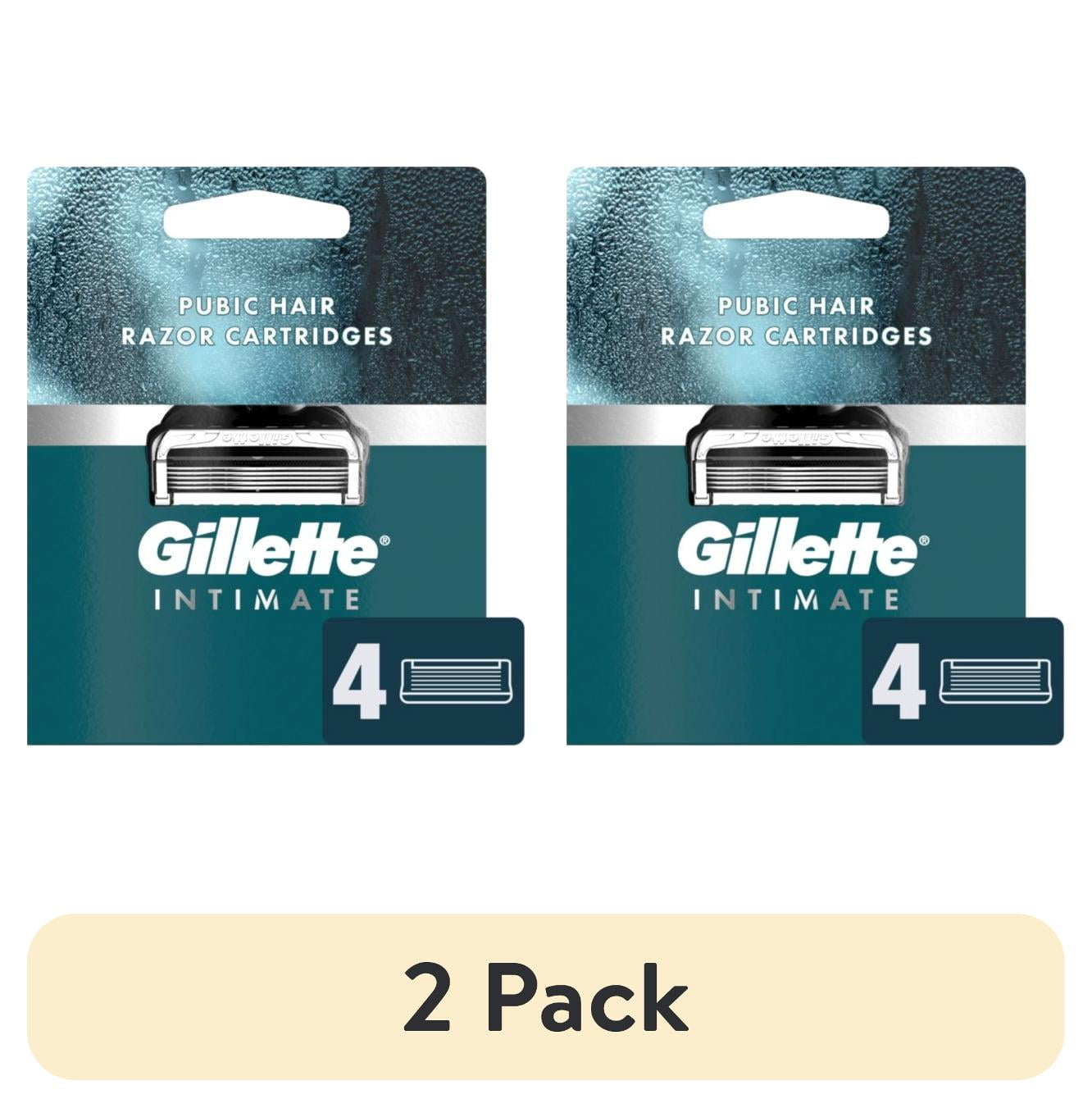 (2 pack) Gillette Male Intimate Groin Razor Cartridges, 4 Razor Blade ...