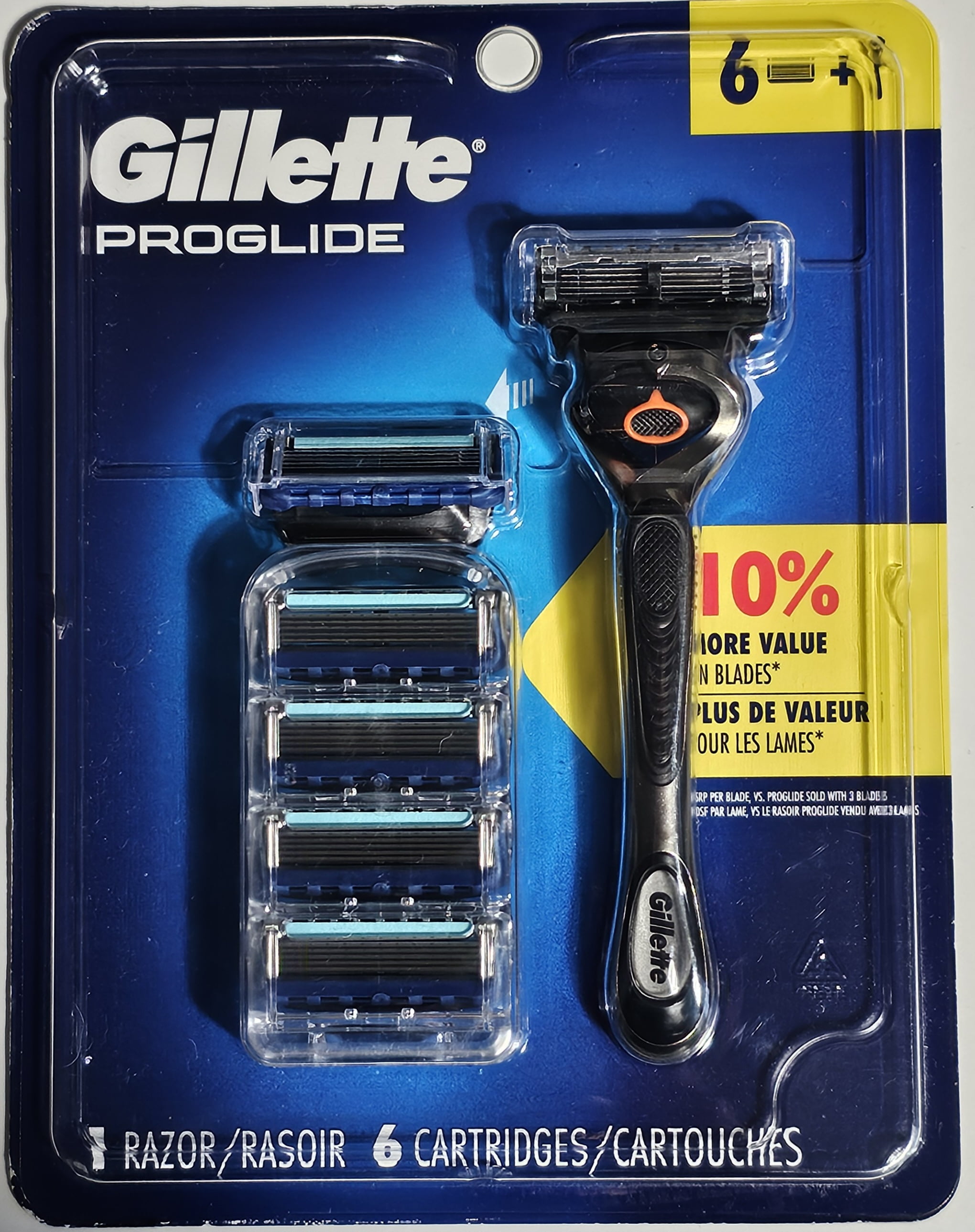 Gillette ProGlide Mens Razor, Includes 1 Handle, 6 Blade Refills ...