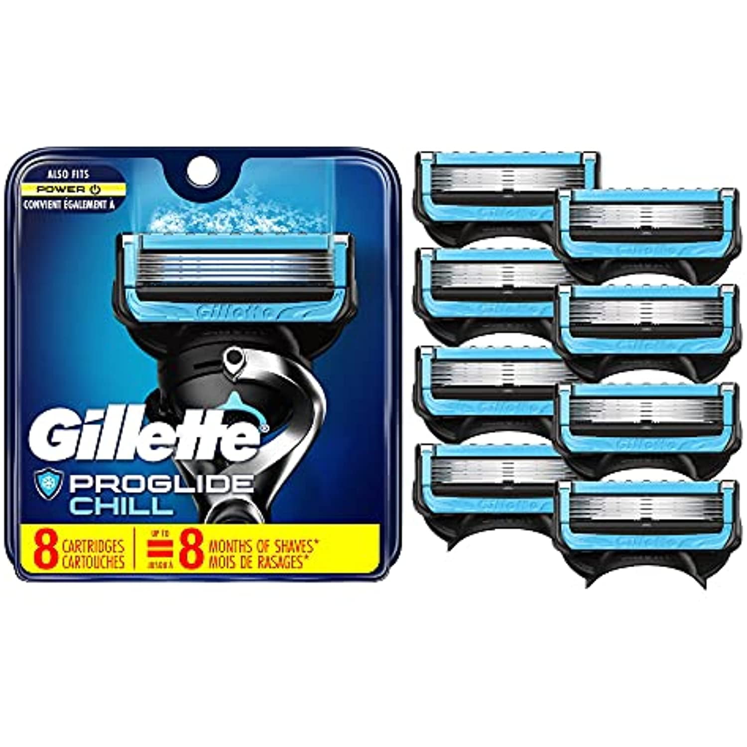 Gillette Fusion ProGlide Chill Men's Razor Blade Refills, 8 Count ...