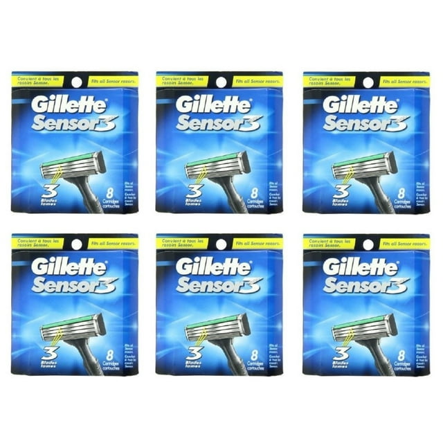 Gillette Sensor 3 Disposable Three Razor Blade Cartridges, 8 Count ...