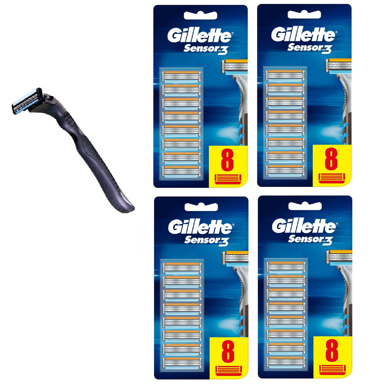 Gillette Sensor 3 Refill Razor Blade Catridges, 8 count + Compatible ...
