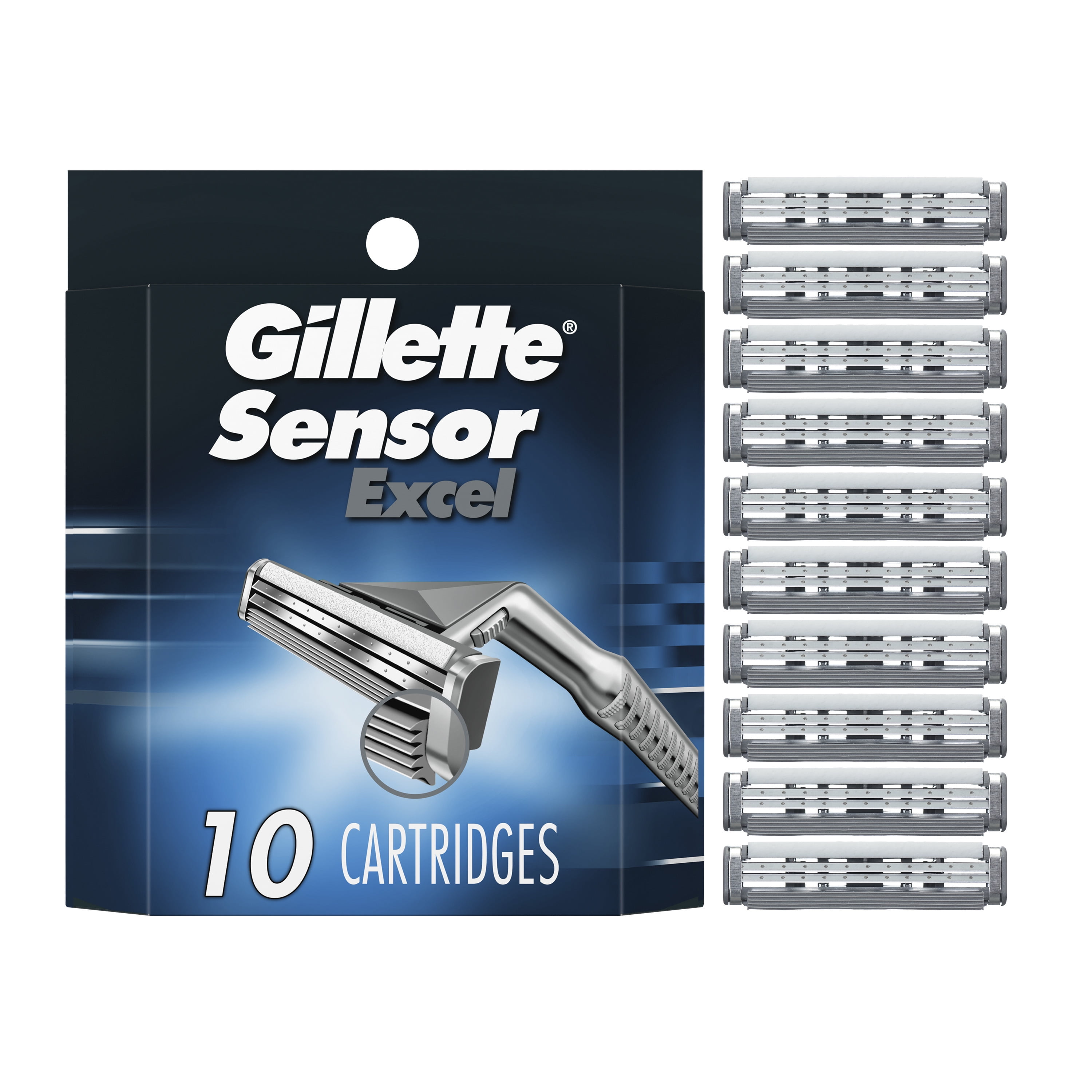 Gillette Sensor Excel Men's Replaceable Razor Blade Refills, 10 Count ...