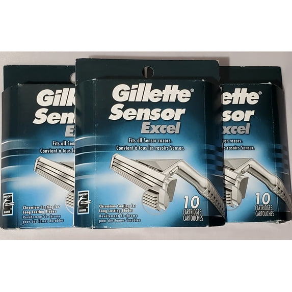 Gillette Sensor Excel Refill Razor Blades, 30 Ct, Twin Blades with ...