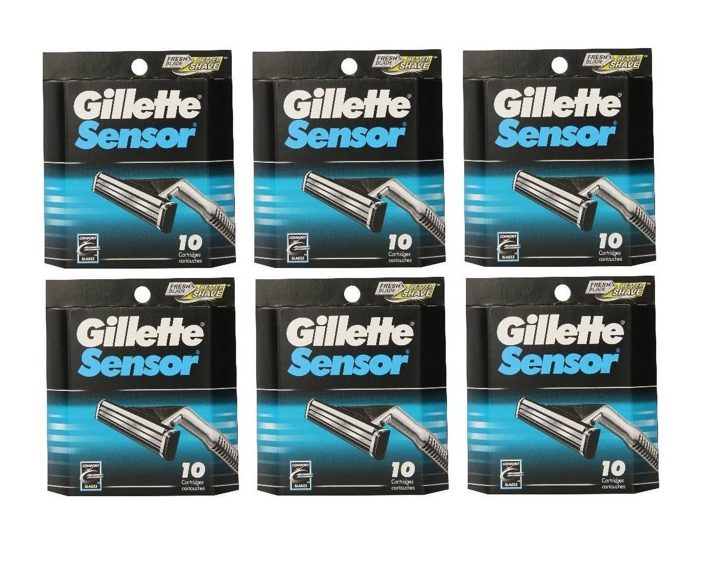 Gillette Sensor Men's Razor Blade Cartridges, 10 Ct. Refill Pack of 6 ...