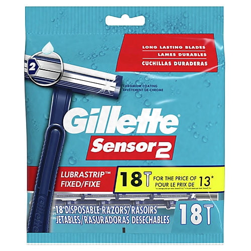 Gillette Sensor2 Fixed Head Disposable Razors - 18 ct - Walmart.com