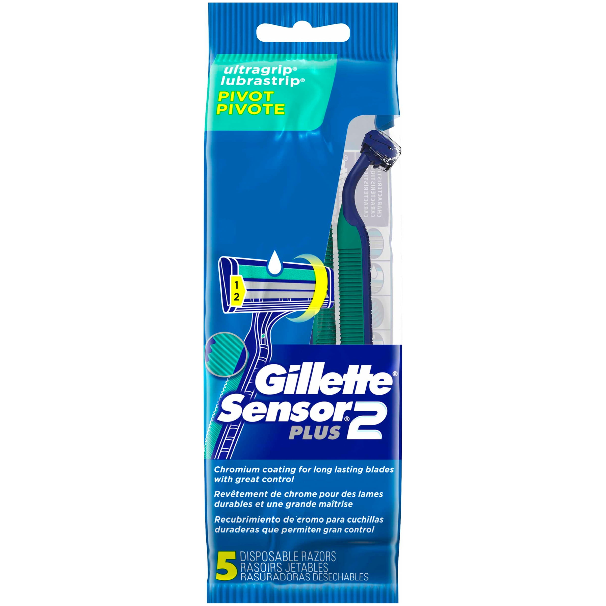 Gillette Sensor2 Plus Disposable Razors 5 CT Pack - Walmart.com