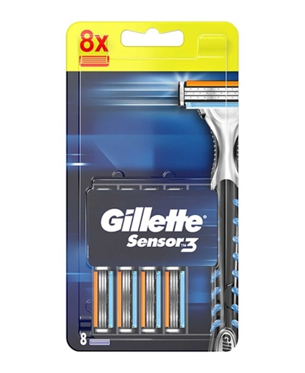 Gillette Sensor3 Razor Blade Refills for Men, 8 Count - Pivoting Head ...