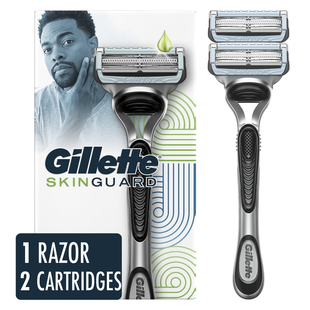 Gillette SkinGuard Men's Razor Handle and 2 Blade Refills for Sensitive ...
