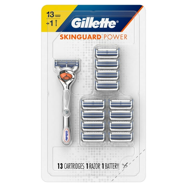 Gillette SkinGuard Men's Power Shaver with 13 Blade Refills - Walmart.com