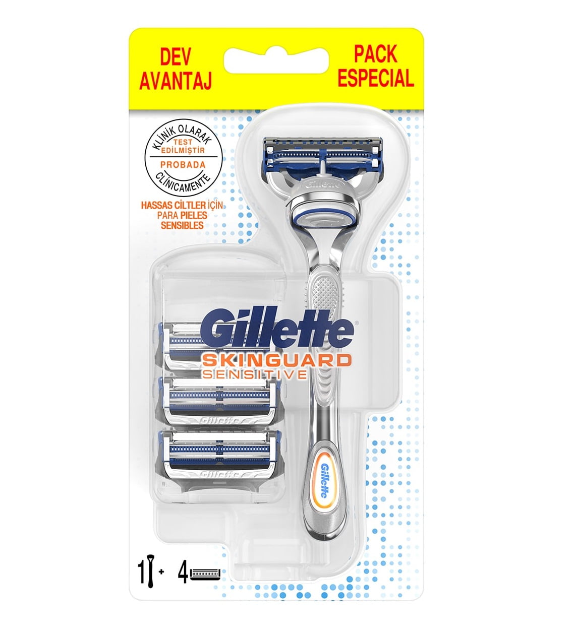 Gillette SkinGuard Sensitive Razor for Men, 1 Handle with 4 Refill ...