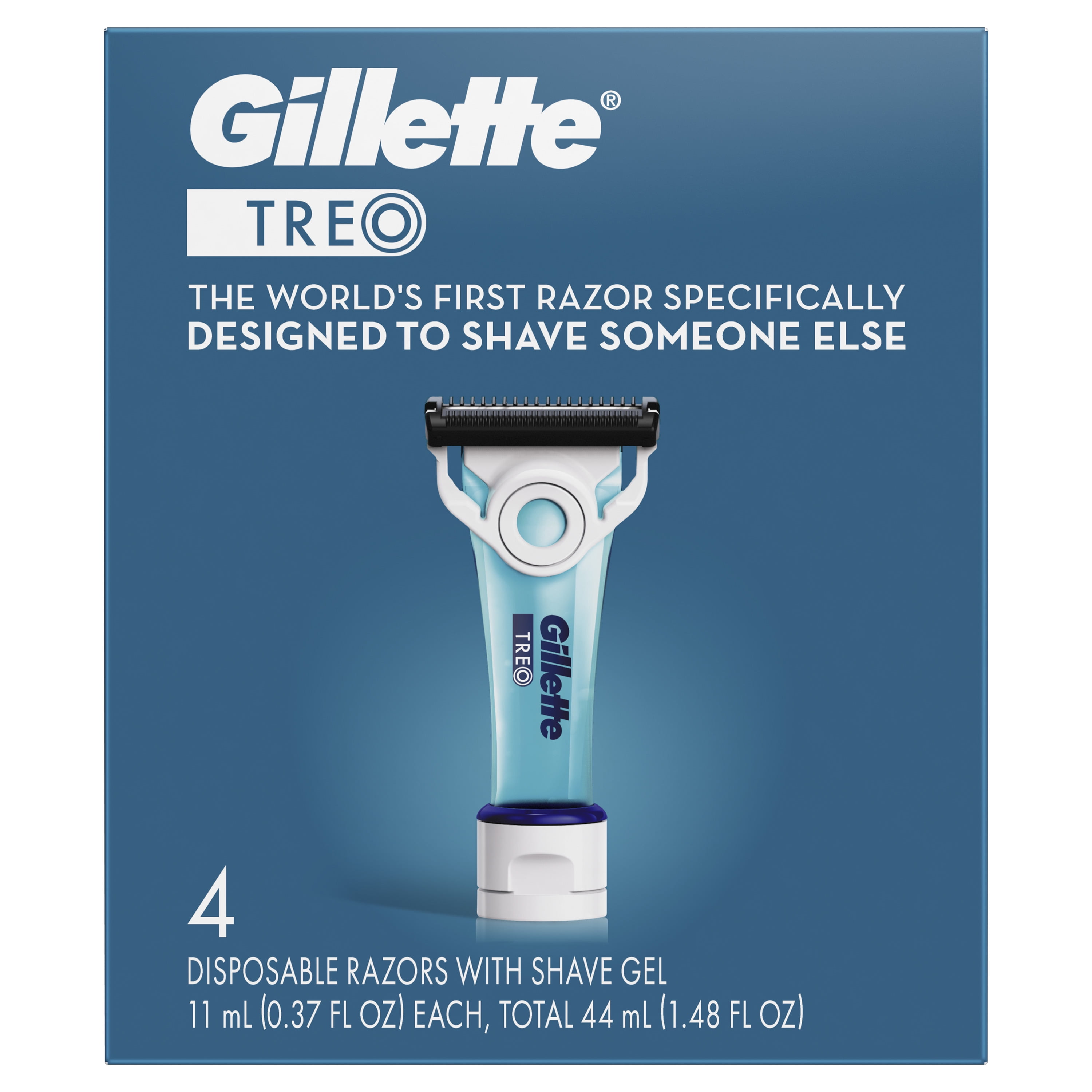 Gillette TREO Caregiver Razor with Built-in Shave Gel, 4 Ct - Walmart.com