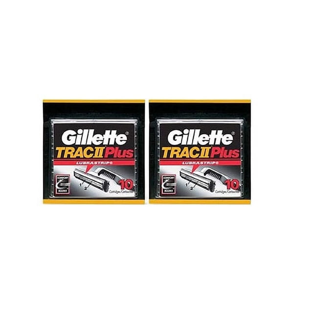 Gillette Trac II Plus Refill Razor Blades 10 ct. (Pack of 2) + Yes to ...