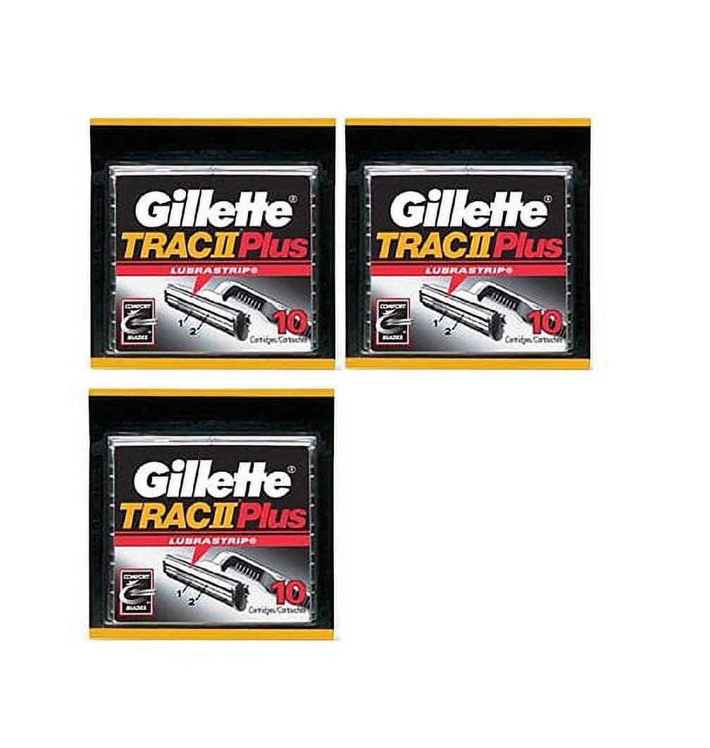 Gillette Trac II Plus Refill Razor Blades 10 ct. (Pack of 3) - Walmart.com