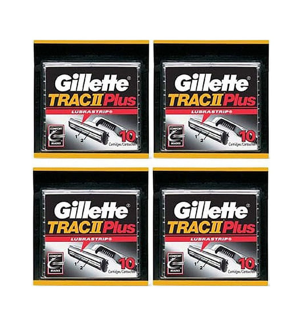 Gillette Trac II Plus Razor Blade Cartridges, Twin Blades, Lubrastrip ...