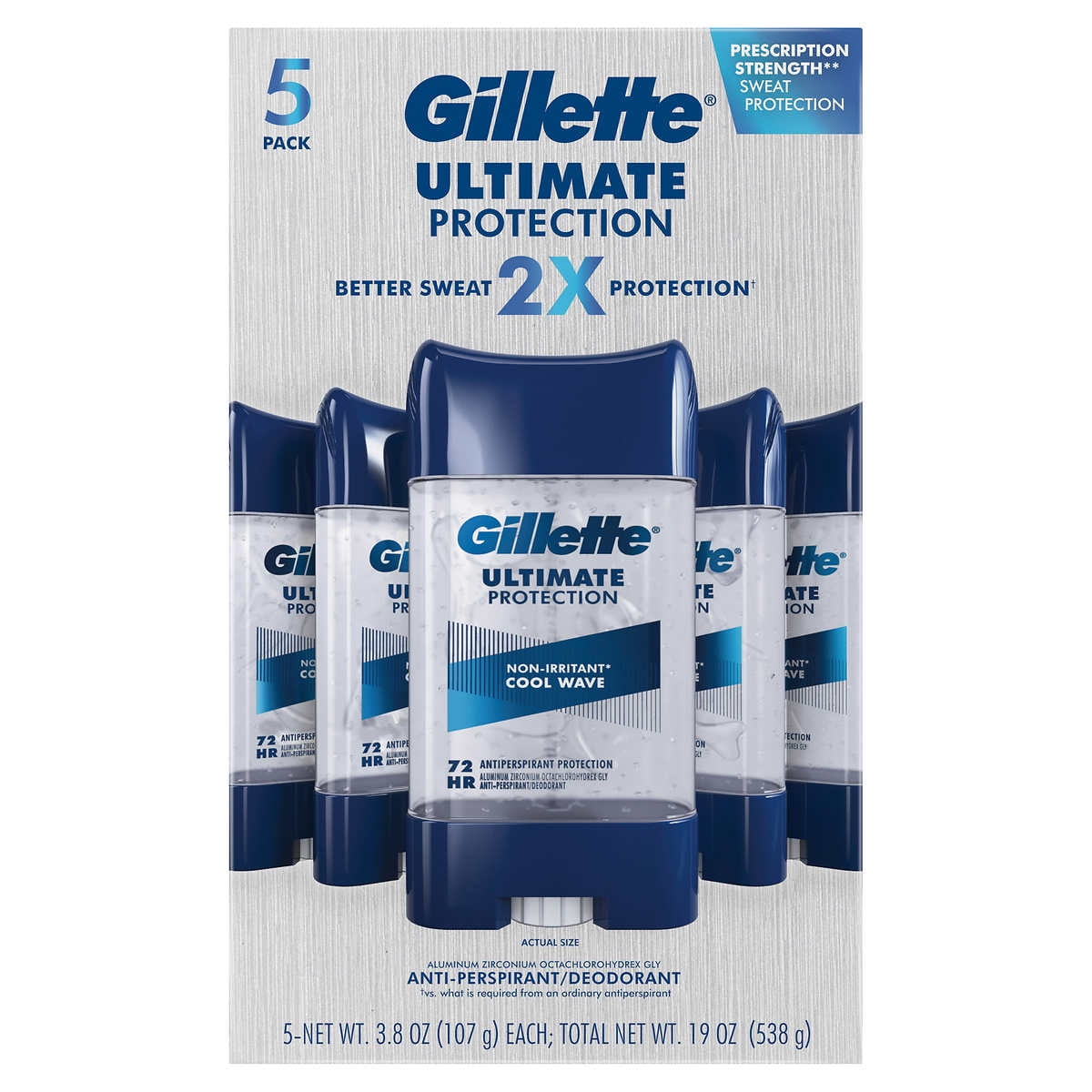 Gillette Ultimate Protection 6-in-1 Antiperspirant, Cool Wave Clear Gel ...