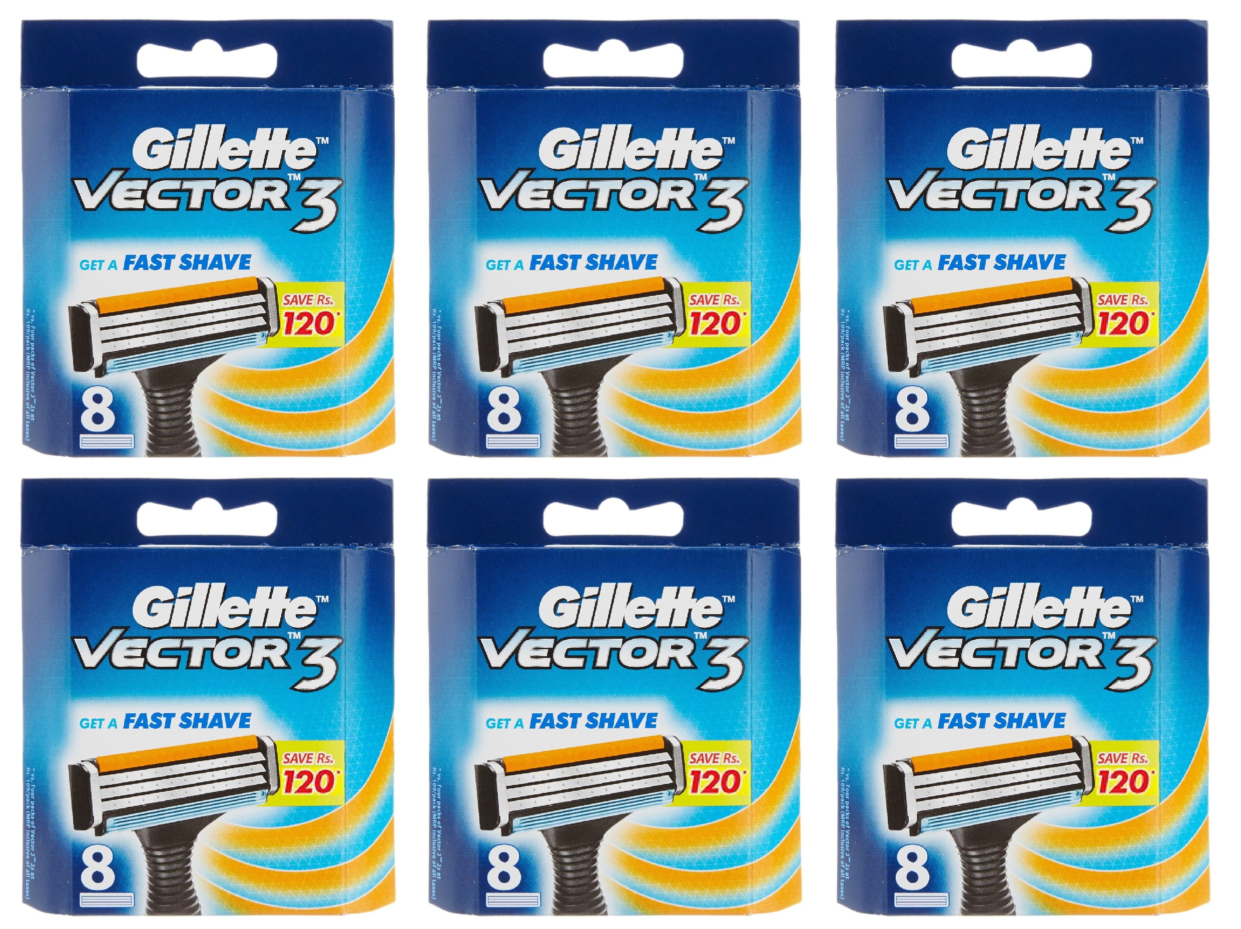 Gillette Vector 3 Refill Blades (Same as Gillette Sensor 3), 8 Count ...