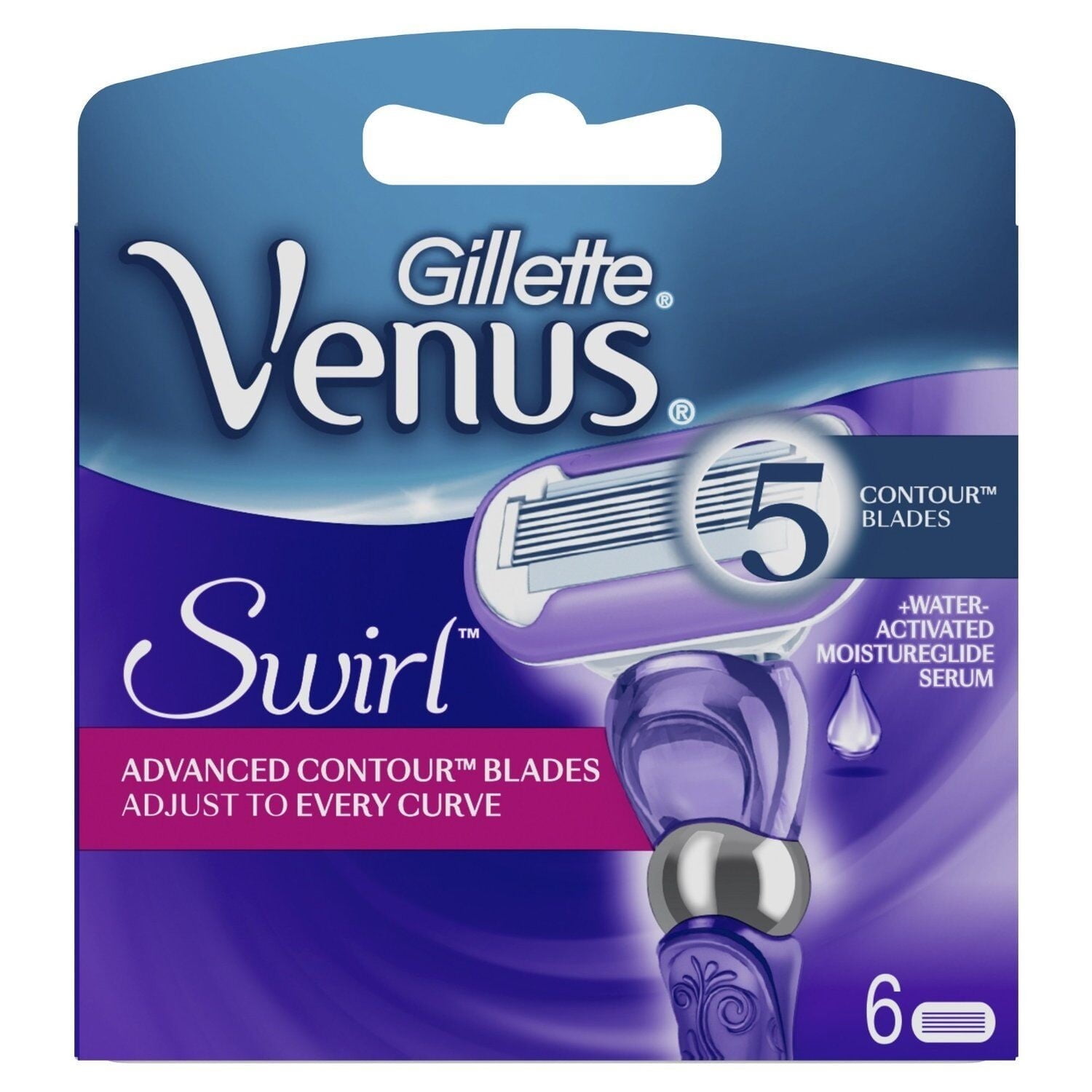 Gillette Venus Deluxe Smooth Swirl Razor Refills for Women, 6 ct, 5 ...