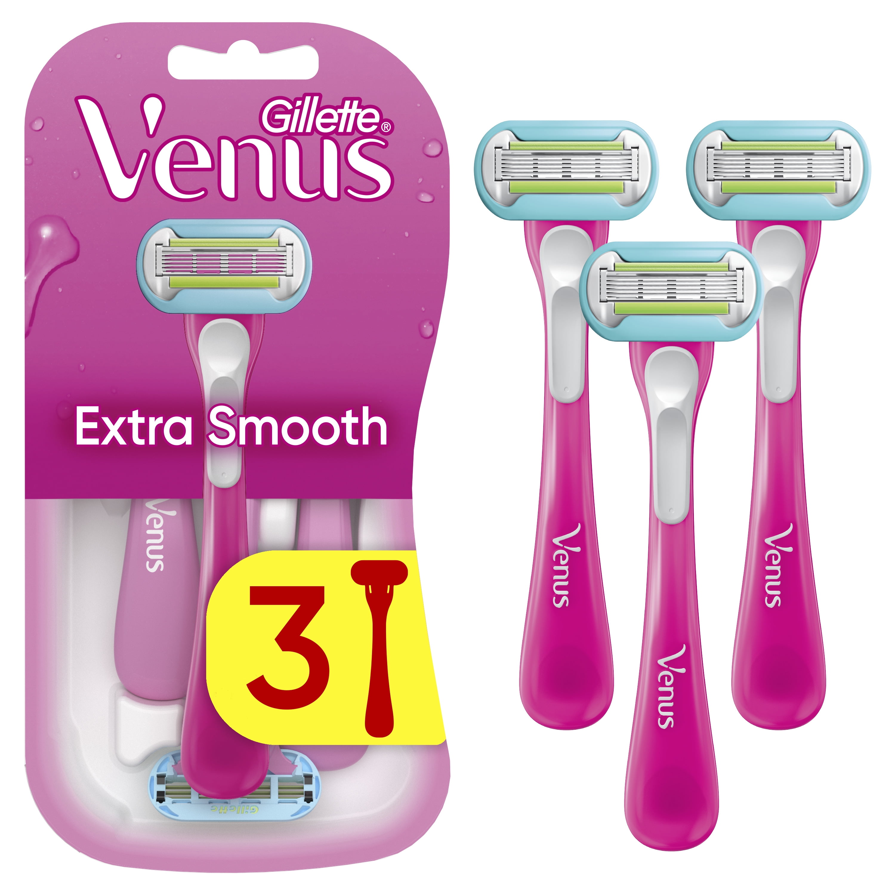 Gillette Venus Extra Smooth Disposable Women's Razors - 3 Count ...