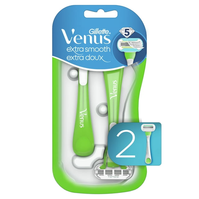 Gillette Venus Extra Smooth Green Disposable Women's Razors, 2 Count ...