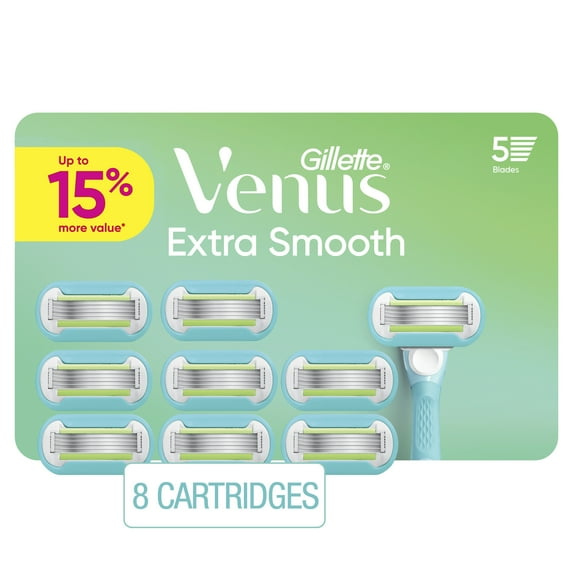 Venus Extra Smooth Women's Razor Blade Refills, 8 Count, 5-Blade, Long ...