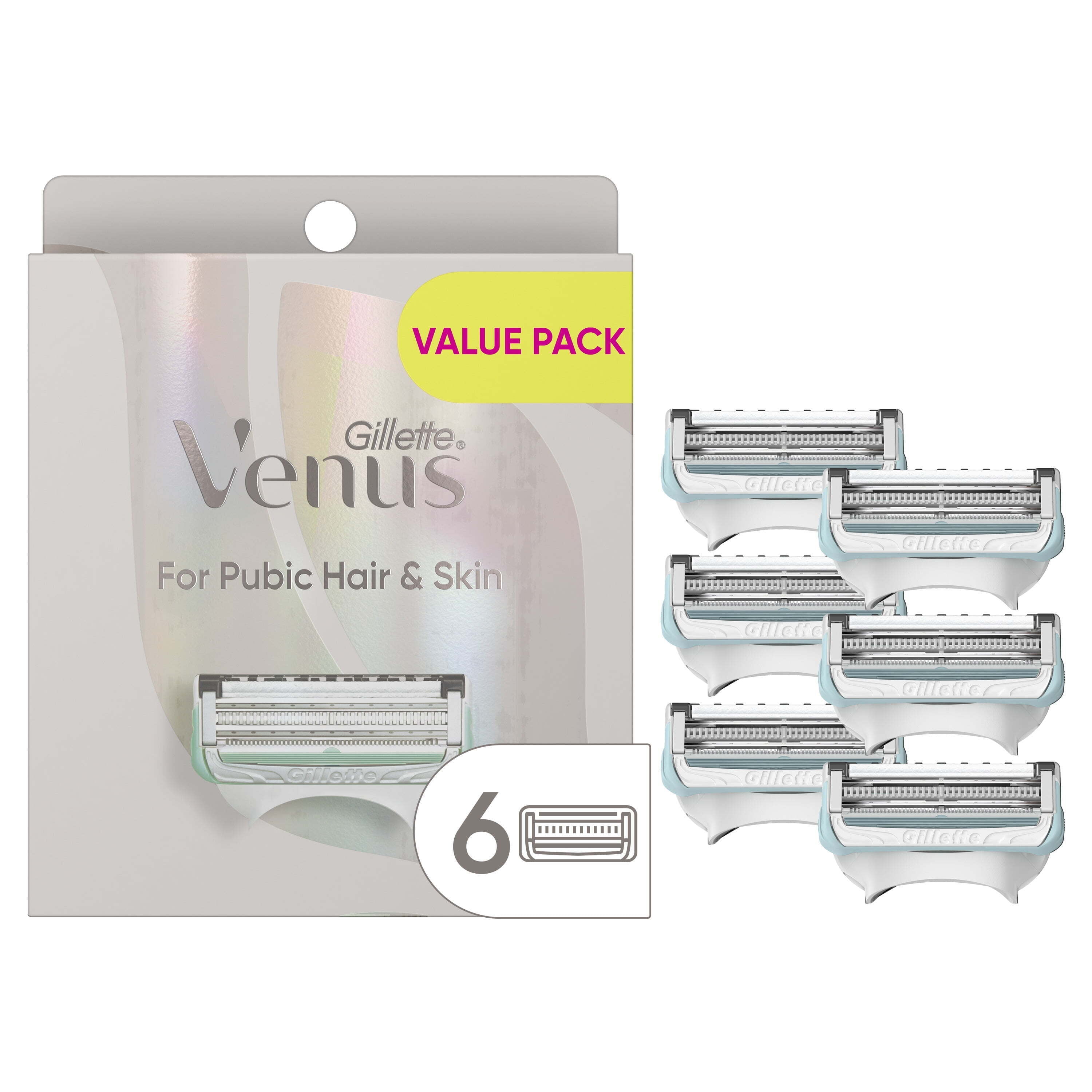 Gillette Venus Intimate Grooming Razors for Women, 6 Razor Blade Refills - Walmart.com
