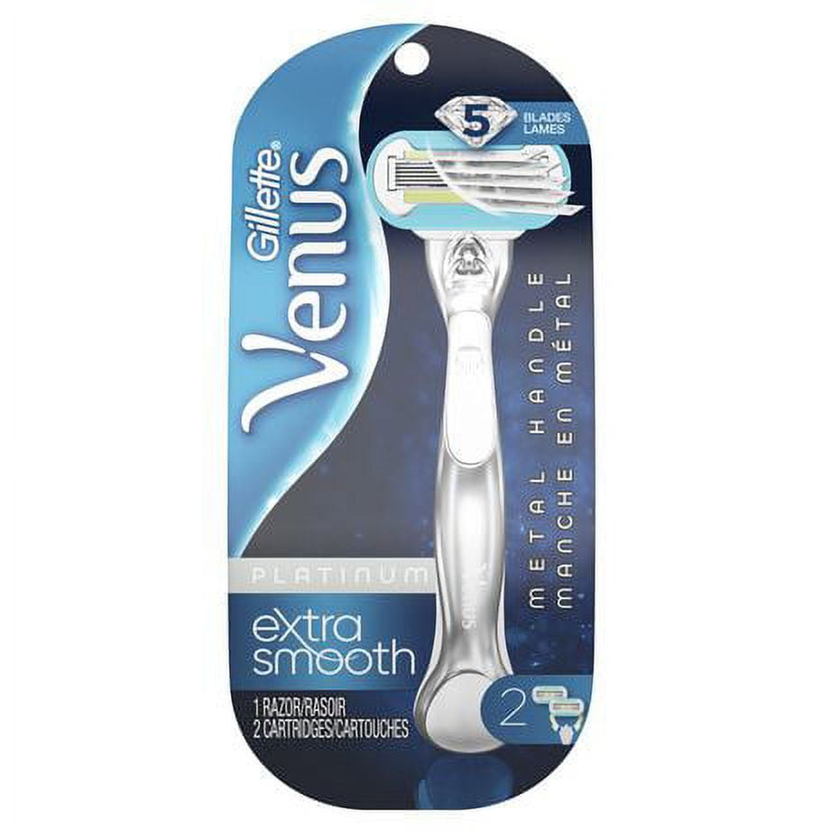 Gillette Venus Platinum Extra Smooth Metal Handle Women's Razor (Pack ...
