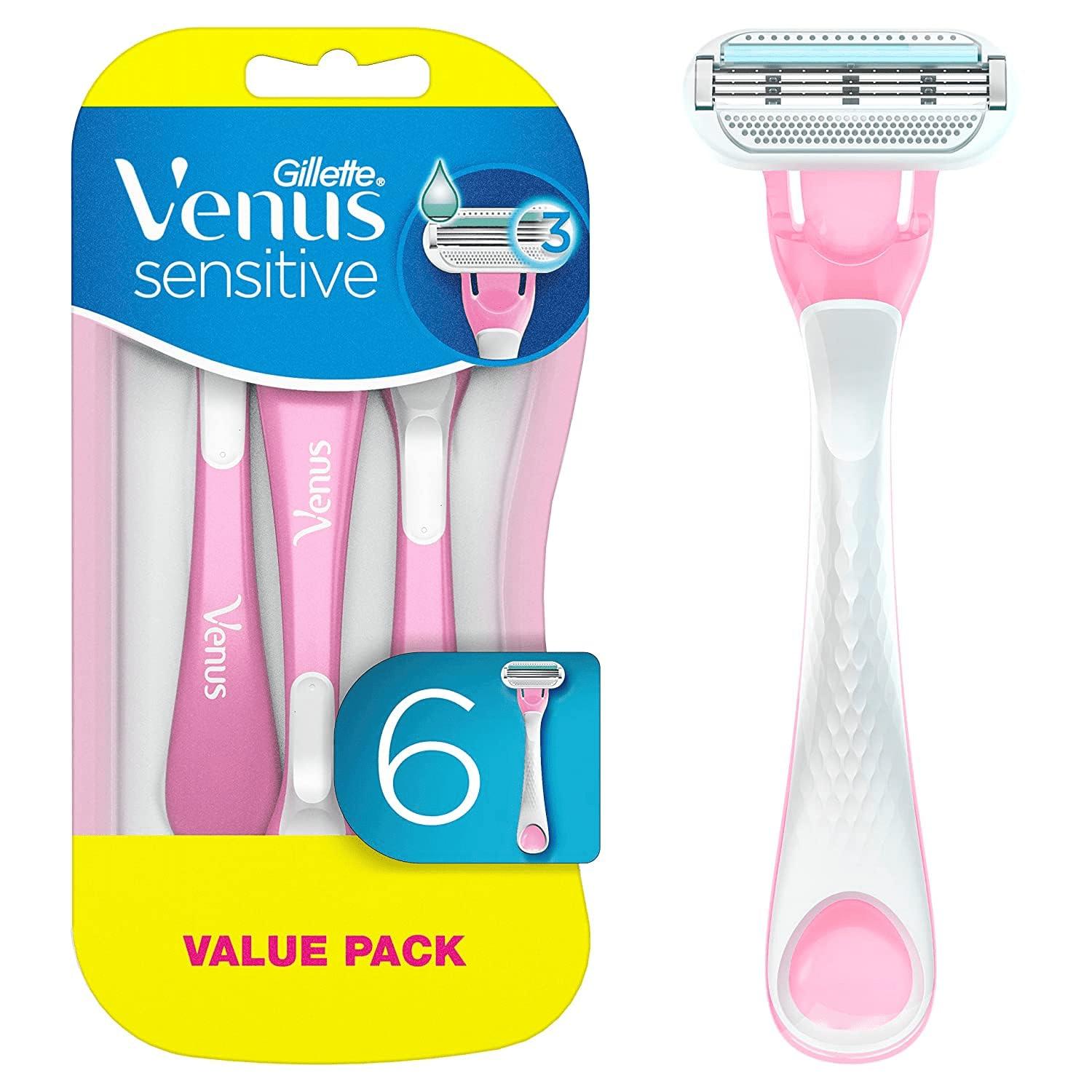 Gillette Venus Sensitive Disposables for Women, 6 ct - Walmart.com