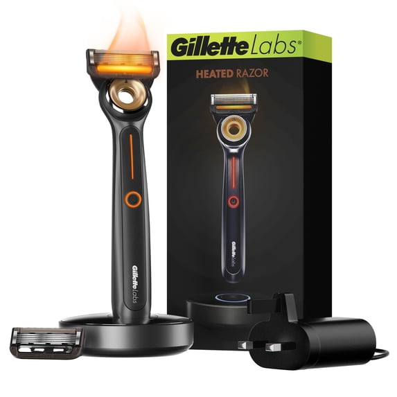 Gillette Labs Heated Shaver Kit for Men - 1 Razor Handle, 2 Blade ...