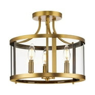 "Possini Euro Design Milne Ceiling Light, 14"" Bronze Brass 3-Light ...