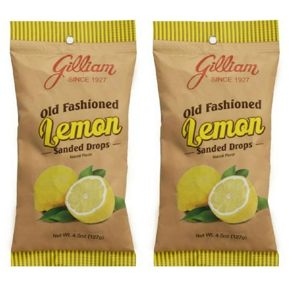 Gilliam Old Fashioned Candy MFF30 Flavored Sanded Lemon Drops Pack of 2 (4.5 oz. Bag) (Lemon ...