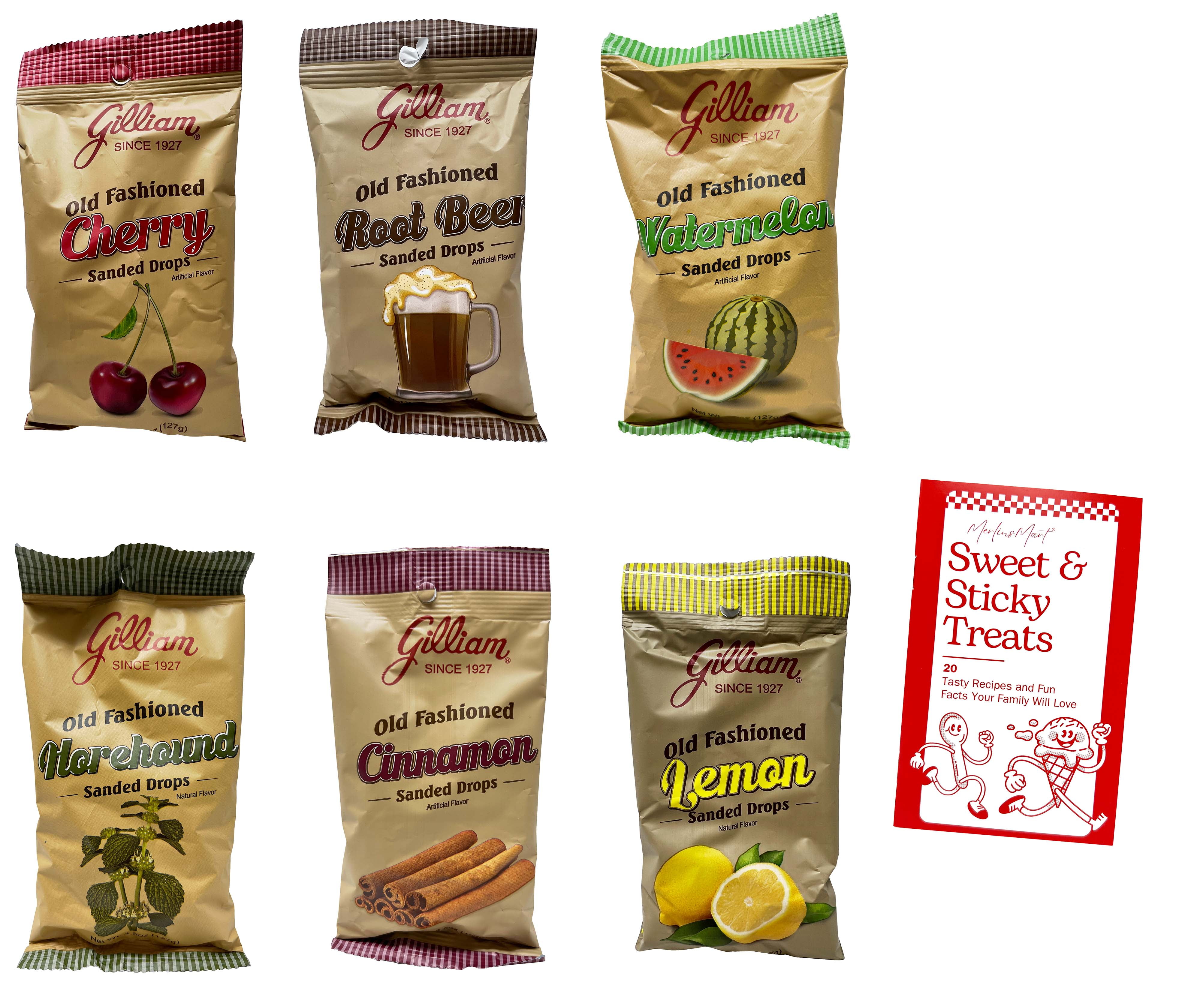 Gilliam Old Fashioned Sanded Drops Hard Candies - 6 flavors - 1 each ...