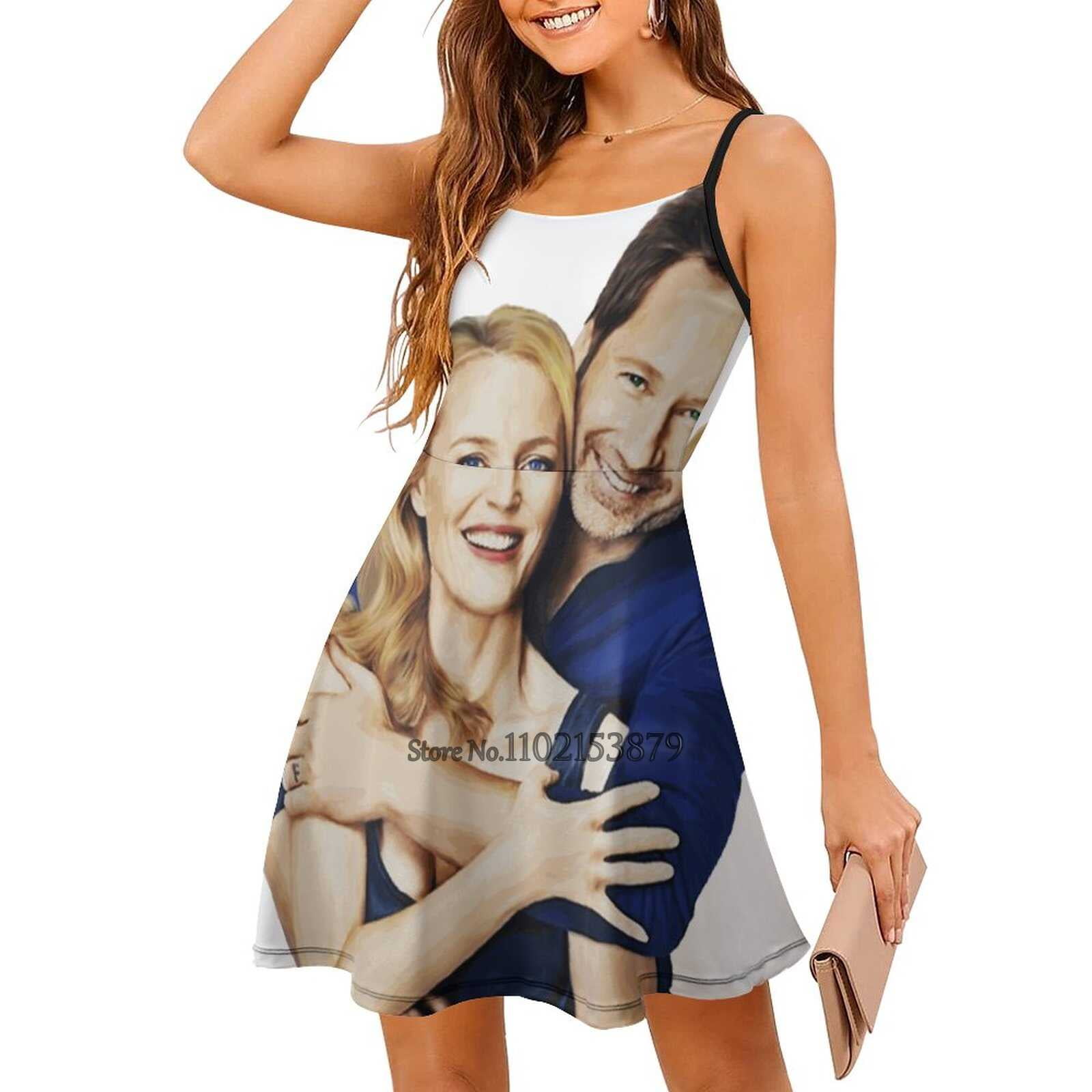 Gillian And David Painting Back Lacing Backless Dress Square Neck Dress ...