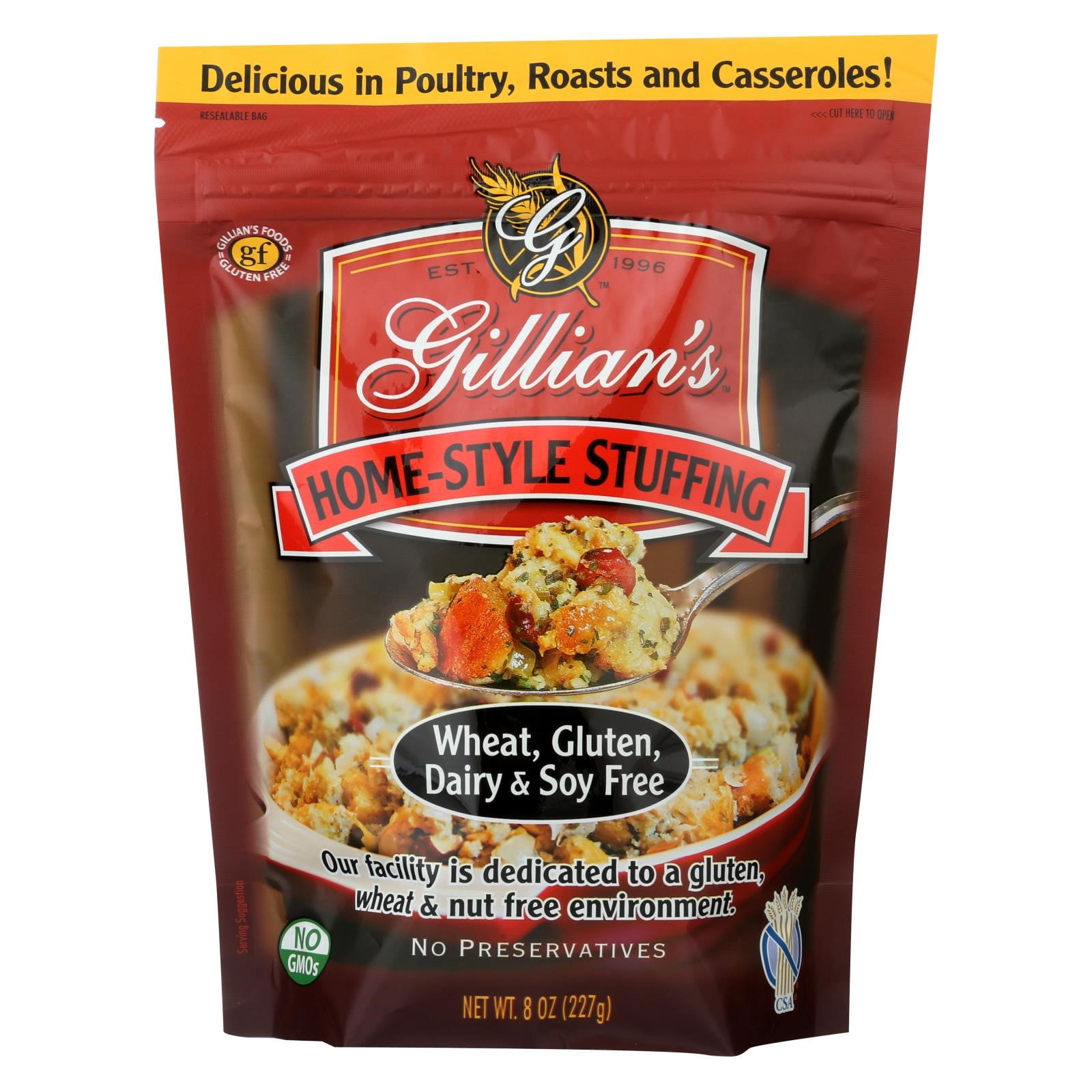 Gillian's Foods, Home Style Stuffing, 8 oz, Gluten Free Pack of 6 ...