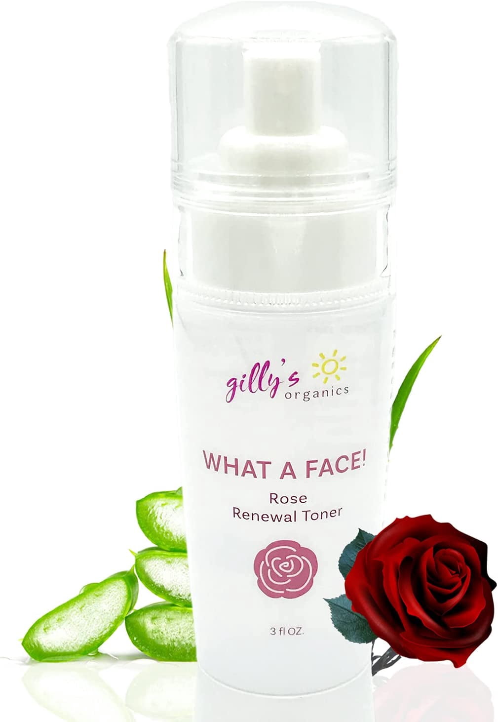 Gilly's Organics Natural Rose Water Spray & Toner for Face with Aloe ...