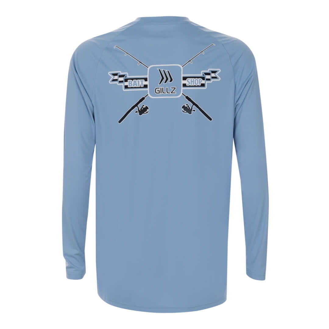 Gillz Contender Series UV Long Sleeve Fishing Shirt, Powder Blue, Men's ...