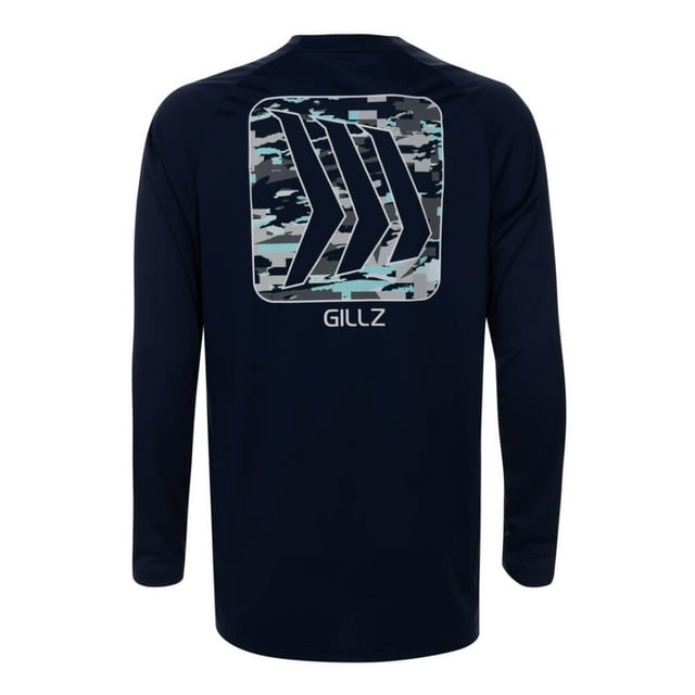 Gillz Dress Blues Men's Contender Series Long Sleeve UV Fishing Tee ...