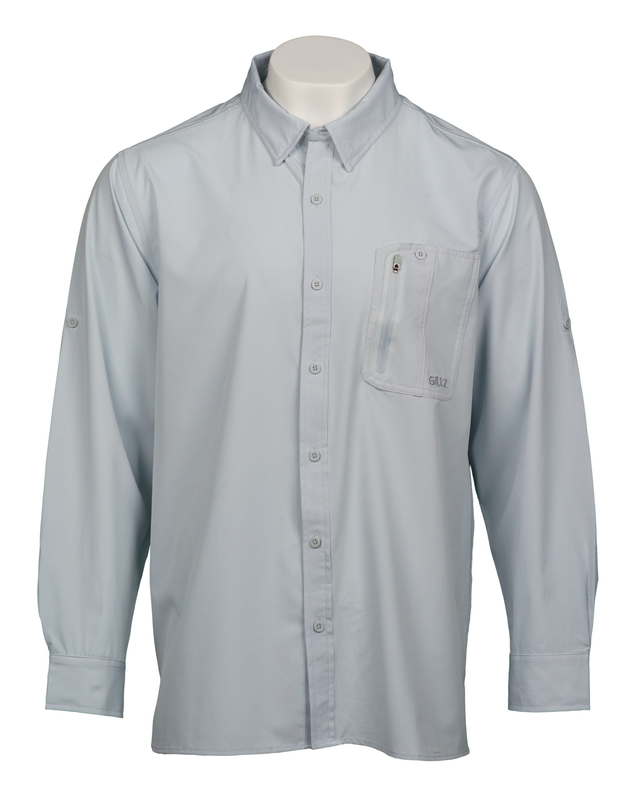 Gillz Men's Woven UPF 30+ Long Sleeve Stretch Button Up Shirts (Grey ...