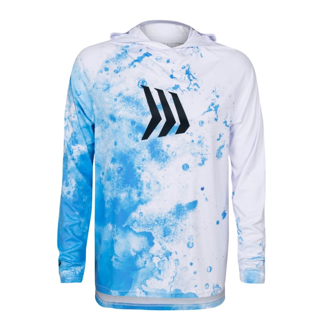 Gillz Contender Series Men's Long Sleeve UV Hoodie, Powder Blue, UPF 50 ...