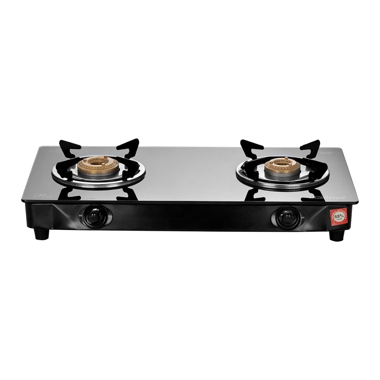Gilma Rio 2 Burner Gas Stove Premium Full Size Jumbo Brass Burner 6mm ...