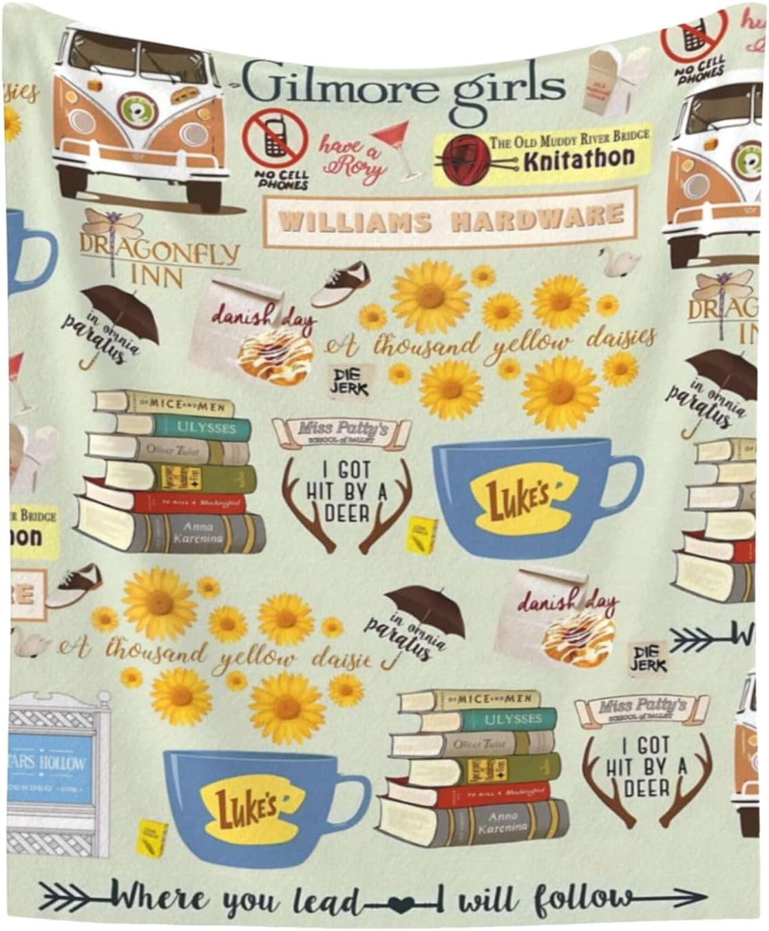 Gilmore Blanket for Kids, Flannel Soft Blanket, Literary Gifts Blanket ...
